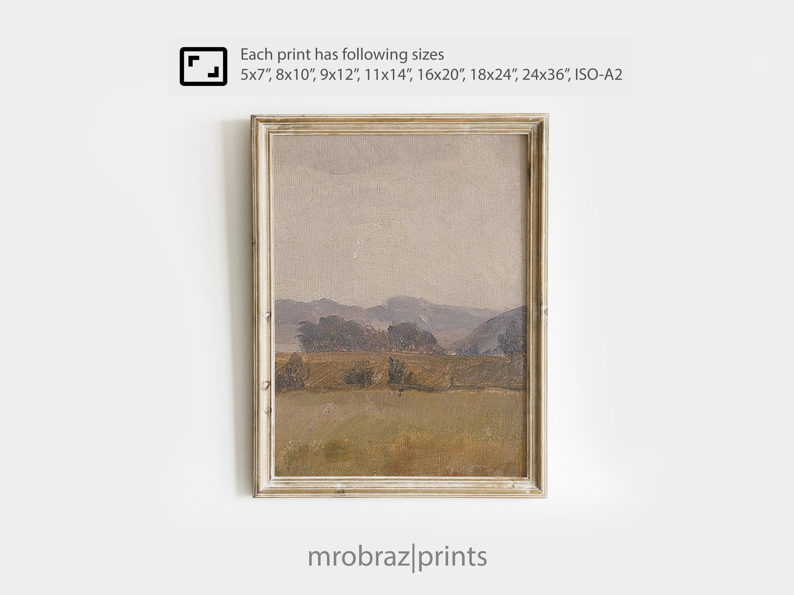 Vintage Triptych Landscape Print Set of 3 Oil Paintings, French ...