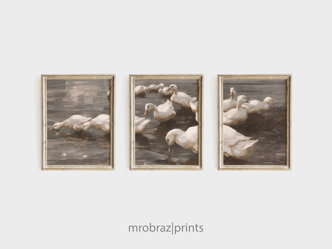 Vintage Triptych for Living Room, Landscape Print Set of 3 Oil ...