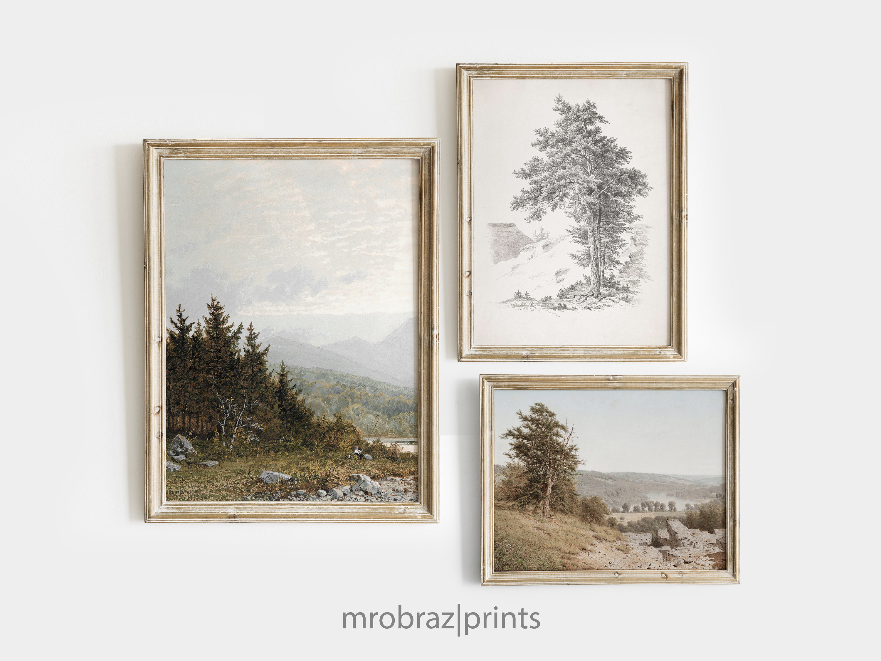 Printable Gallery Wall Layout Set of 9 Paintings, Curated Art Prints ...