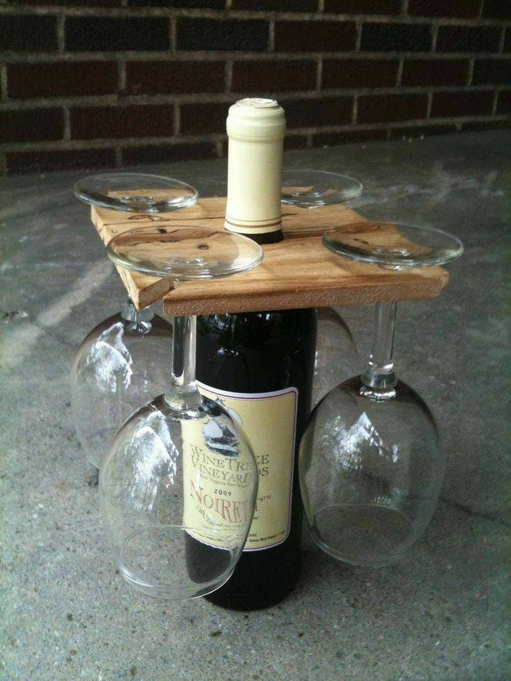 Compact Wine & Wine Glass Holder. Farmhouse Kitchen. Rustic. - Etsy