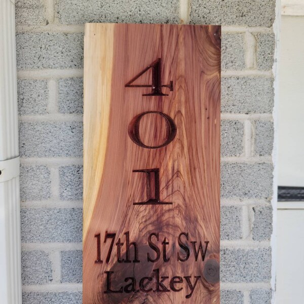 Cedar Address Sign - Etsy
