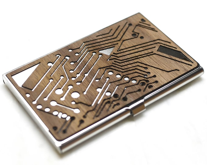 Tech Gift Men, Business Card Holder, Circuit Board, Business Card Case, Engineer Gift, Geek Gift ...