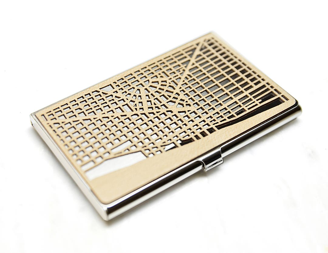 Detroit Map -detroit Business Card Case -business Card Holder Wood ...