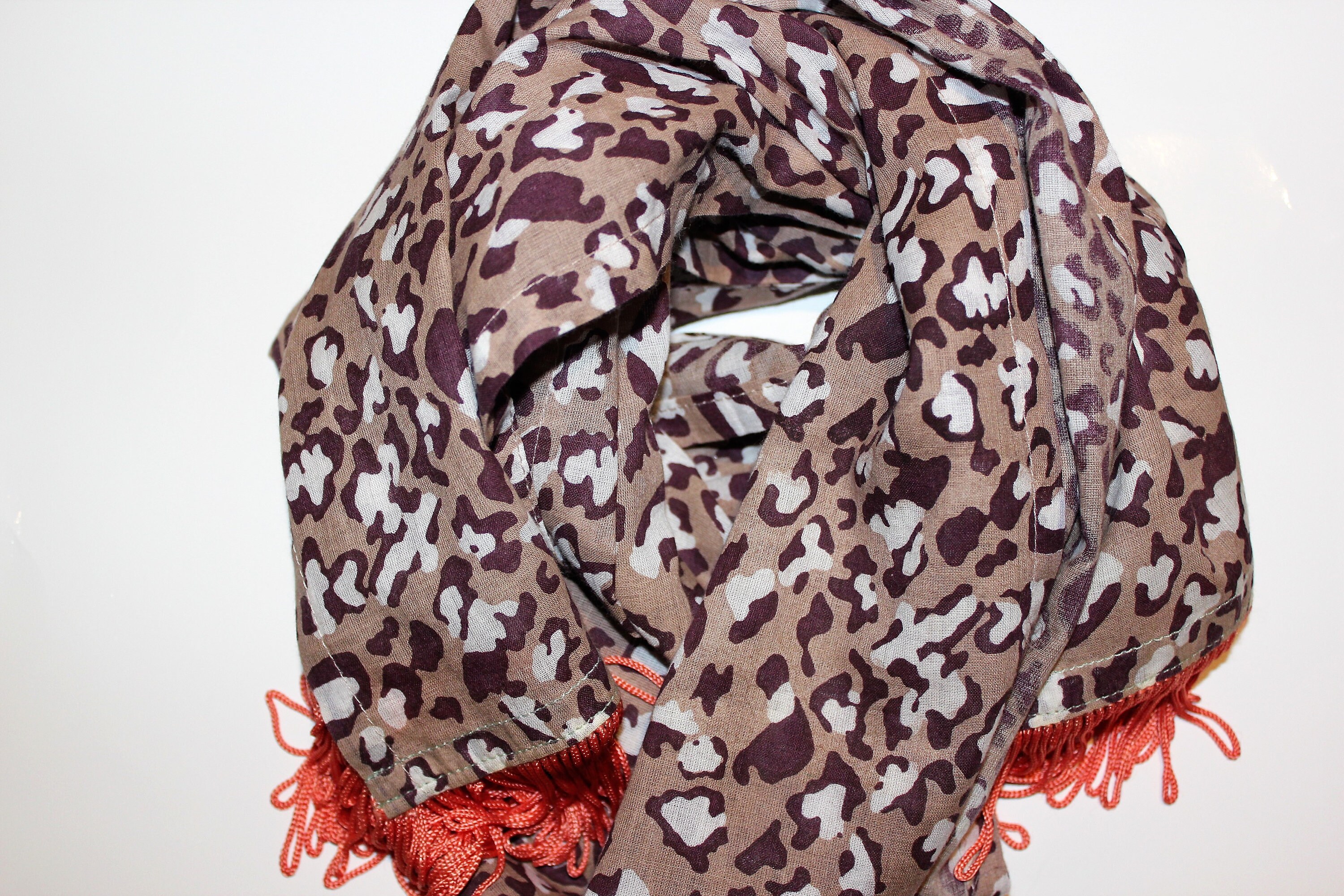 Animal Print Cotton Scarf Women - Leopard Print Wrap - Animal Beach ...