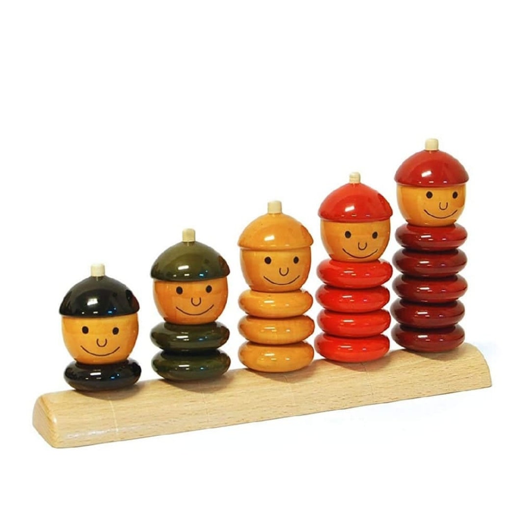 Handmade Wooden Montessori Rings: Educational Counting Toy - Etsy