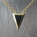 Black Obsidian Triangle Pendant Necklace: Gold Plated Geometric Jewelry ...