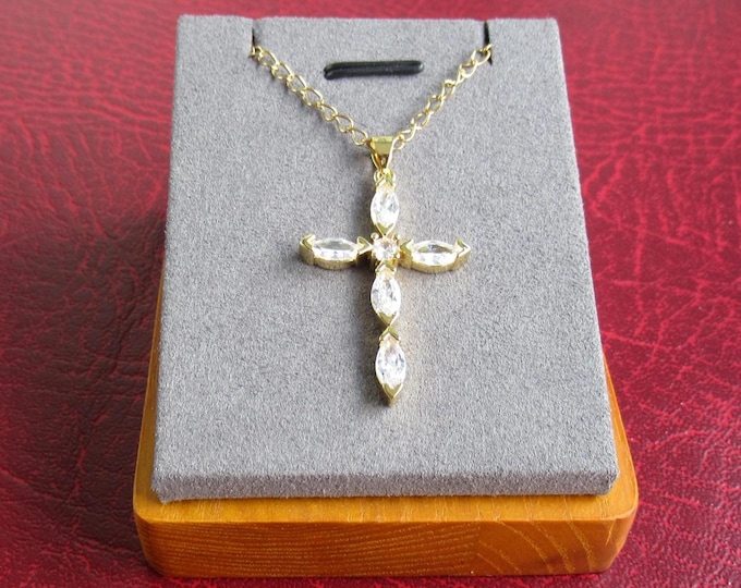 Vintage Effy Multi-color Cross, Necklace, Sterling Silver 18K Yellow ...