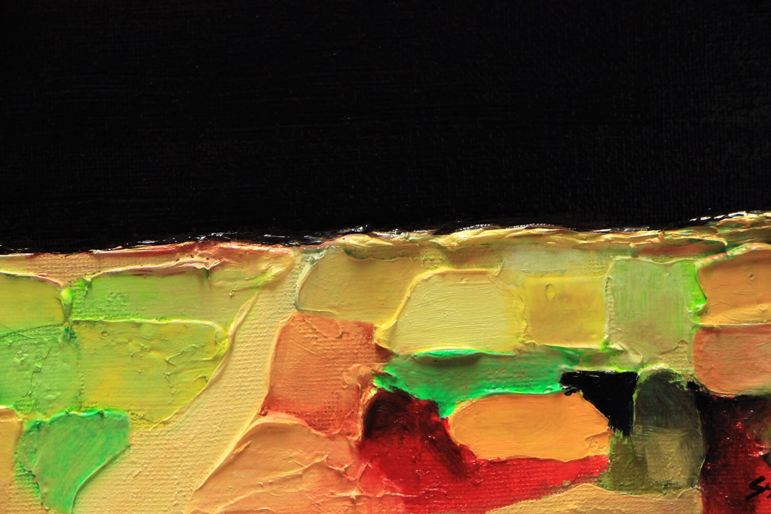 Textured Abstract Landscape Small Original Oil on Canvas by Syzym ...