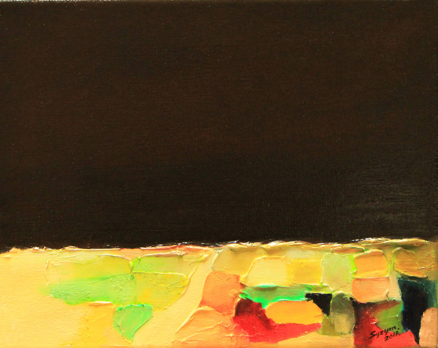 Textured Abstract Landscape Small Original Oil on Canvas by Syzym ...