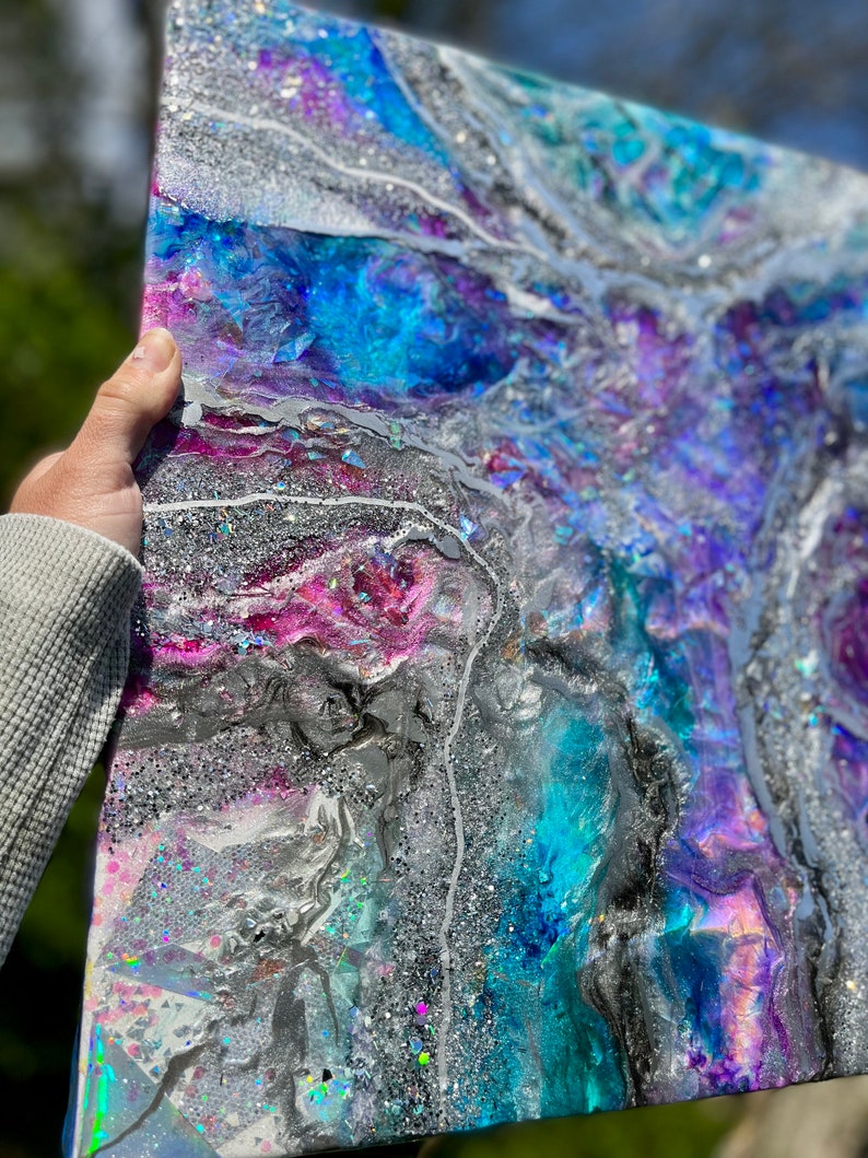 Original Abstract Resin Opal Stone Crystal Artwork - Etsy