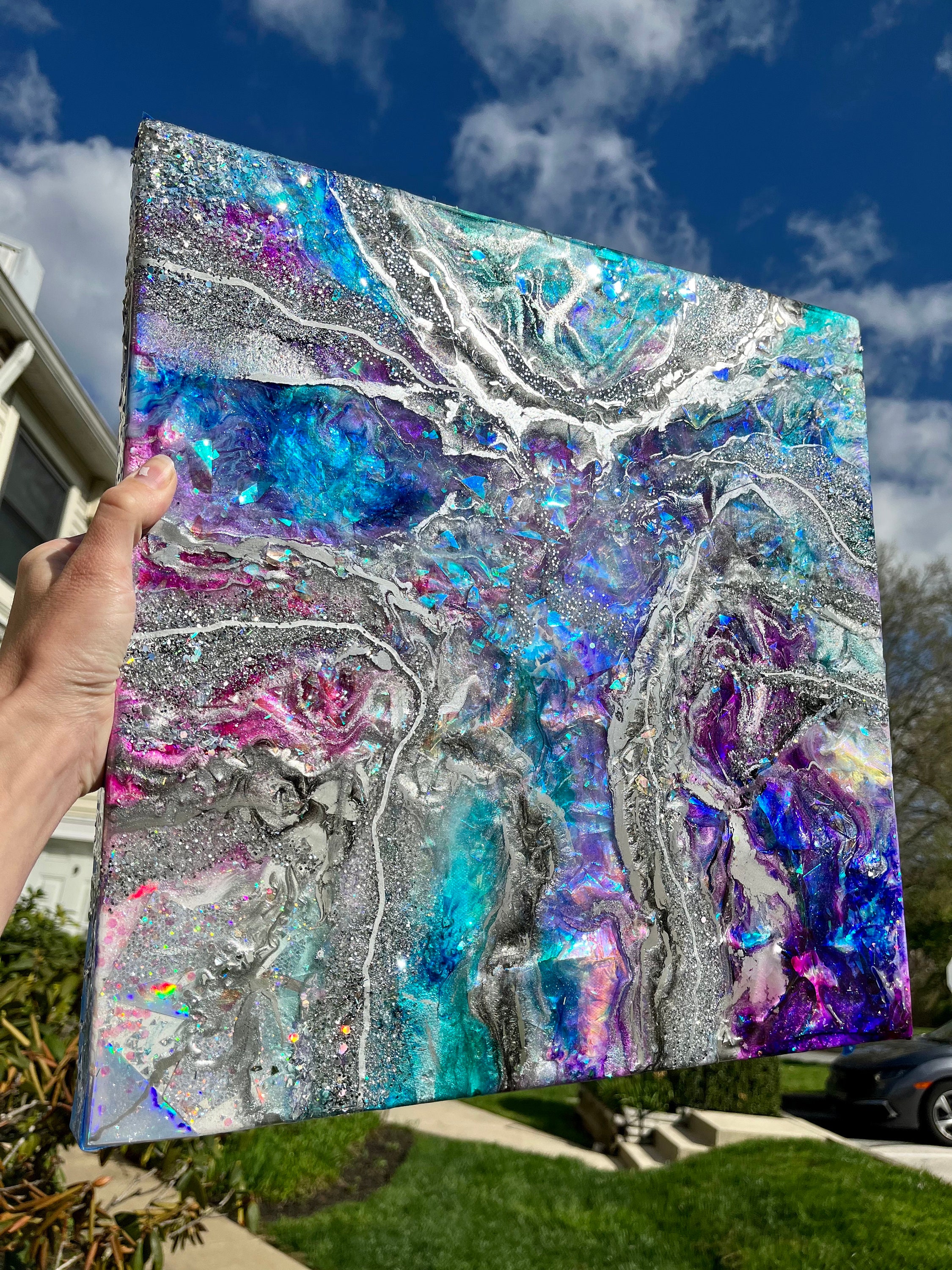 Original Abstract Resin Opal Stone Crystal Artwork - Etsy
