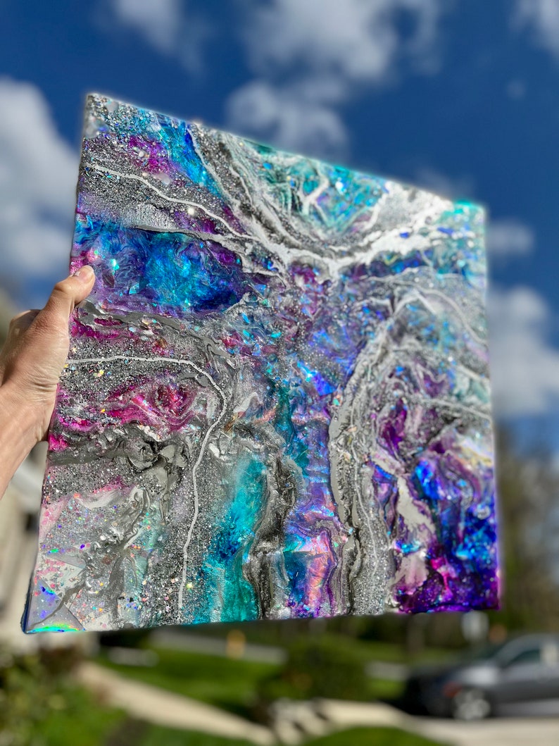 Original Abstract Resin Opal Stone Crystal Artwork - Etsy