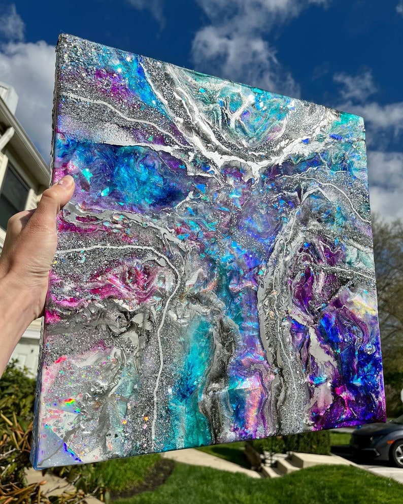 Original Abstract Resin Opal Stone Crystal Artwork - Etsy
