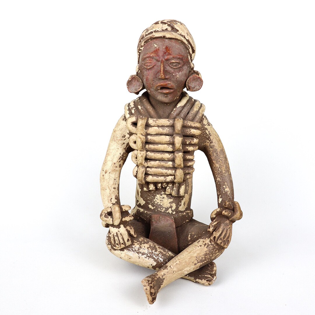 Veracruz Mayan Seated Statue Ceramic Figure of a Remojadas Ruler ...