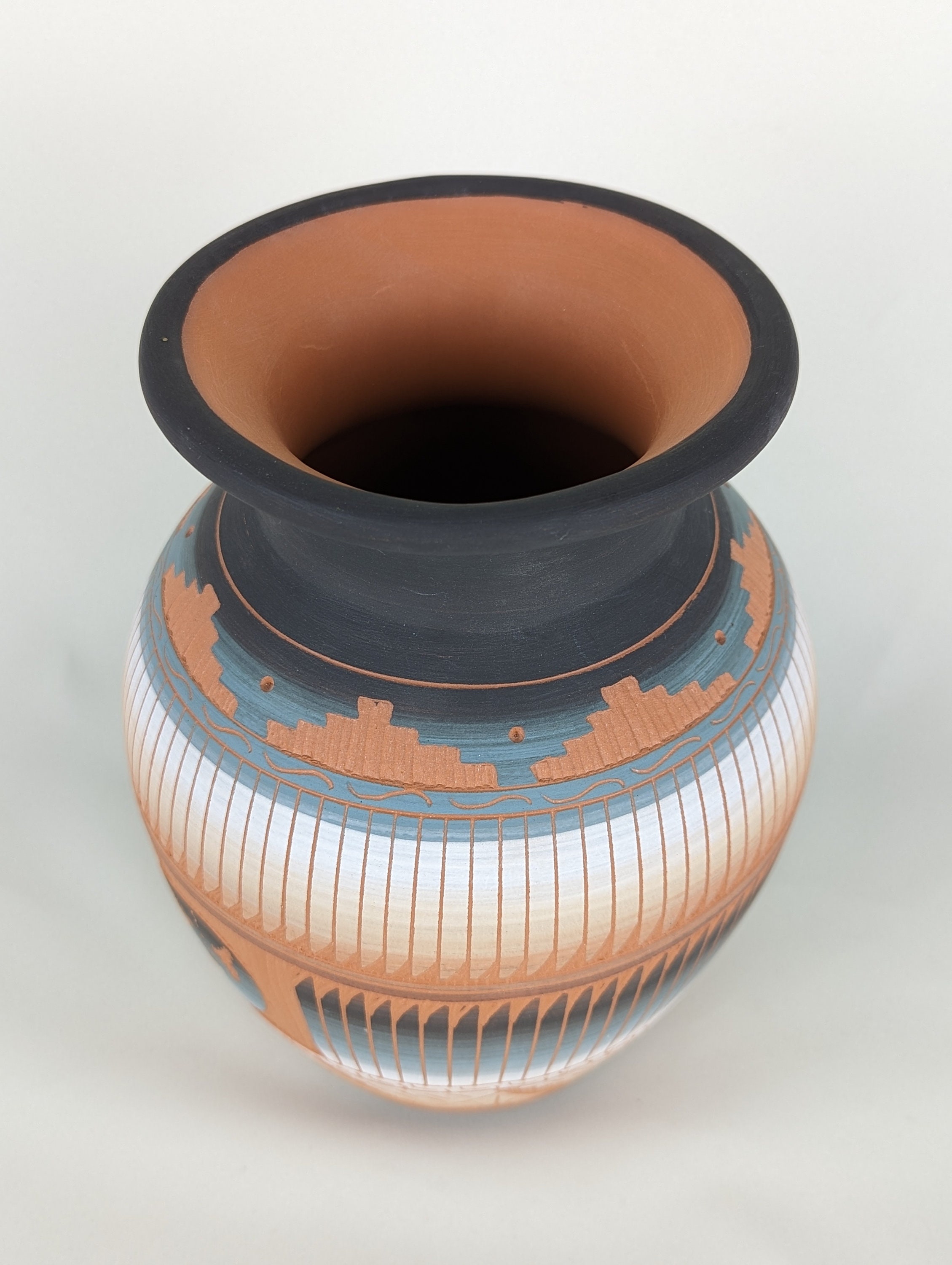 Navajo Pottery Bear Etched Red Clay Native American Art Signed Dine ...