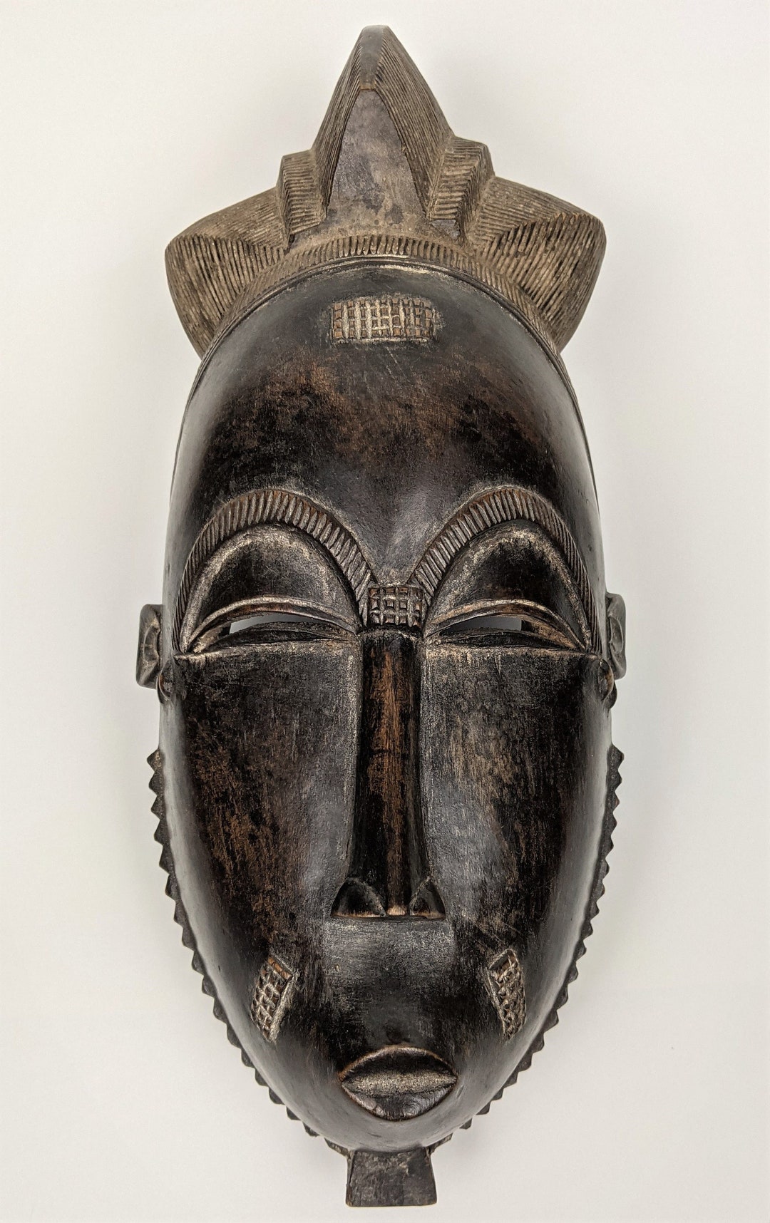 Baule Mblo Gba Gba Portrait Mask Antique African Wooden Mask, Central ...