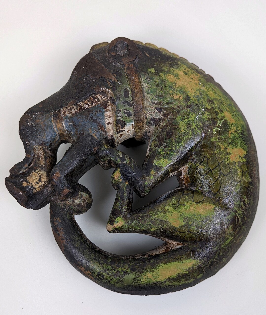 Zoomorphic Sculpture Rare Mythical Art Wood Carving Mughal Indo Persian ...