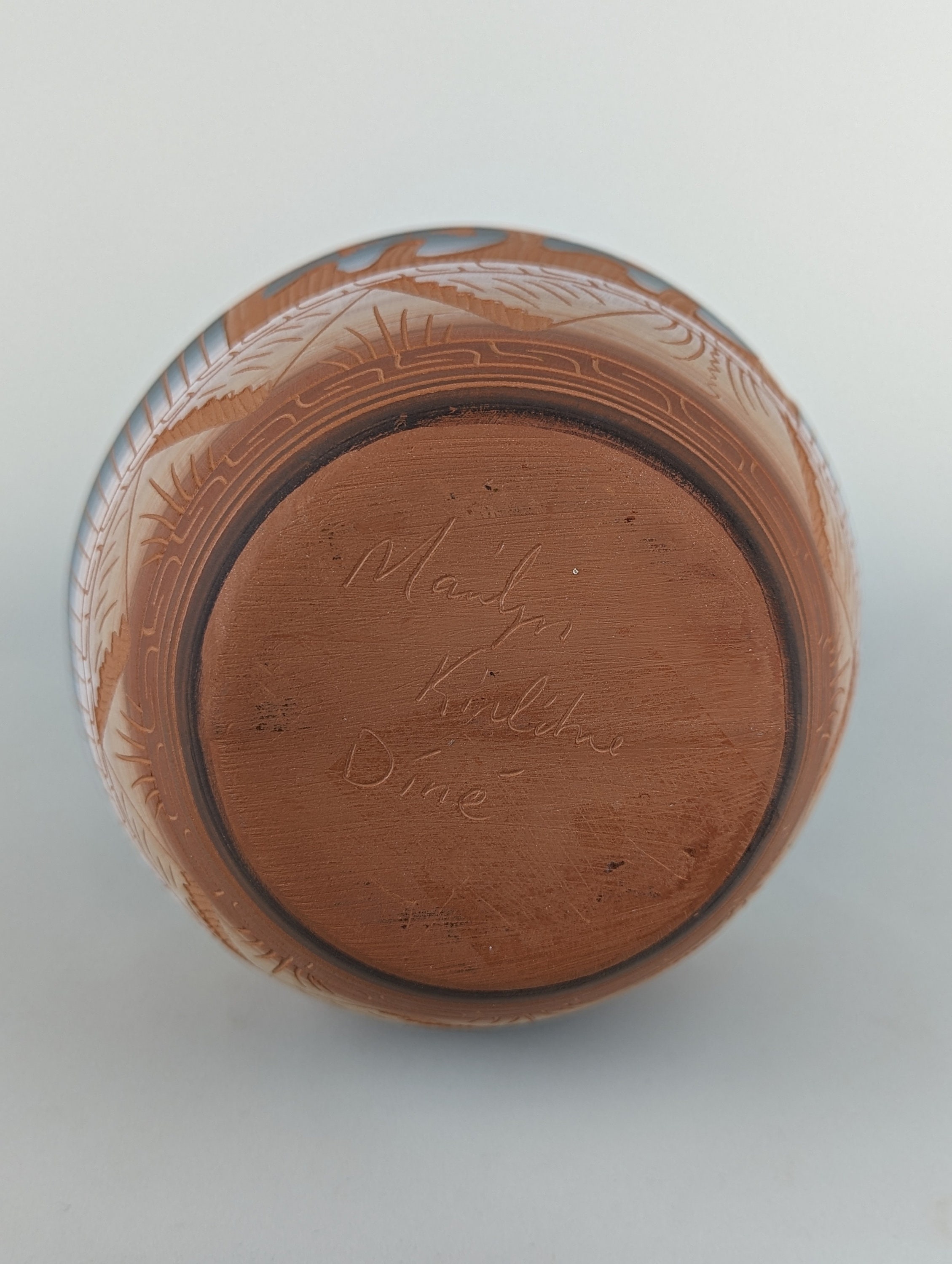 Navajo Pottery Bear Etched Red Clay Native American Art Signed Dine ...