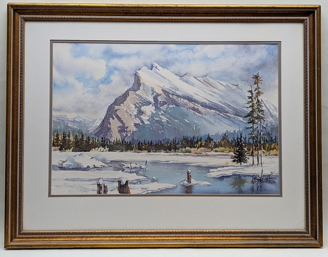 Mount Rundle Watercolor Pastel Painting by the Canadian Artist Jeanette ...