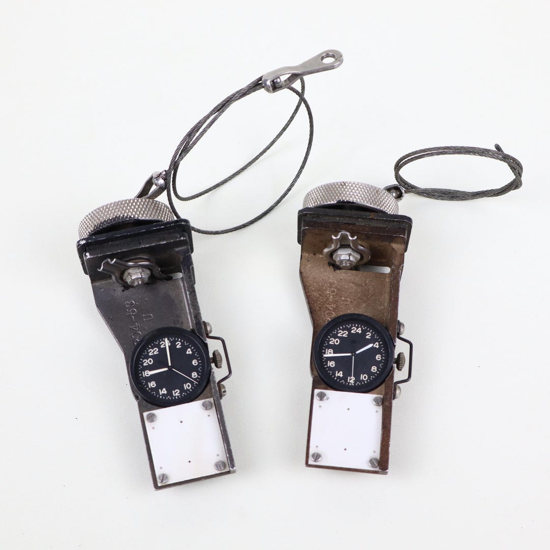 Elgin 24-hour Military Aircraft Clocks or Watches a Pair of Hacking ...
