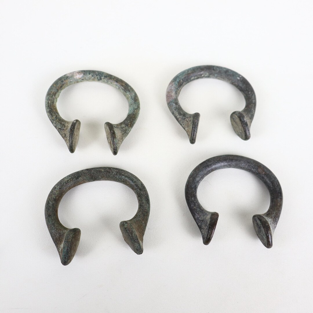 Manilla Currency Bangle Bracelets Four West African Okpoho Type Bronze ...
