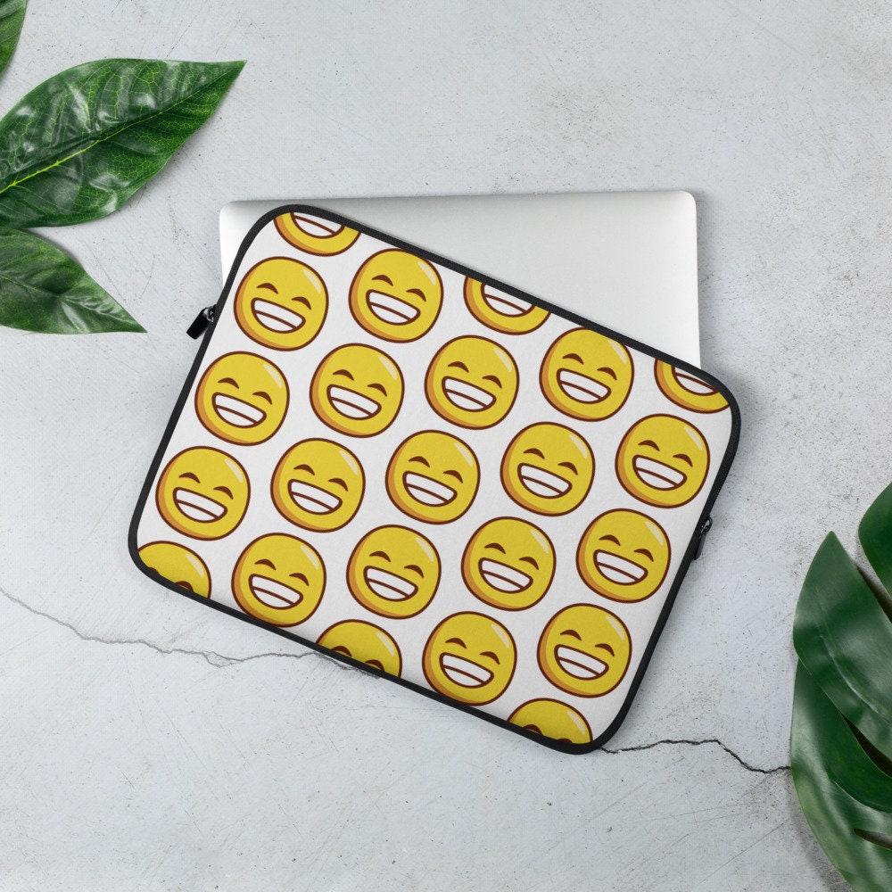 Emoji Laptop Sleeve Emoji Smiley Face Laptop Case, Laptop Cases - Etsy