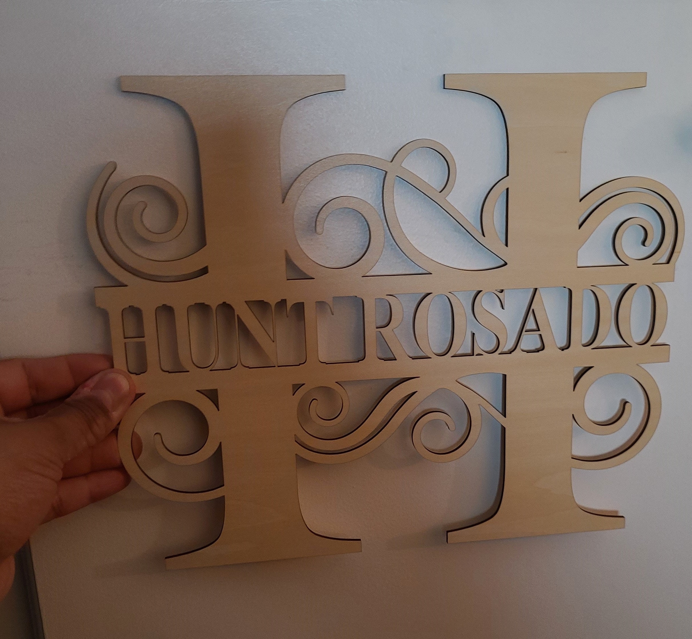 Split Letter Monograms Swirls, - Etsy