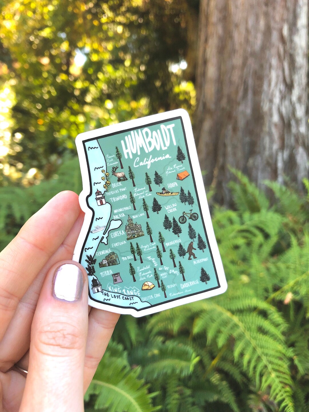 Humboldt County California Vinyl Sticker: Souvenir, Christmas Stocking ...