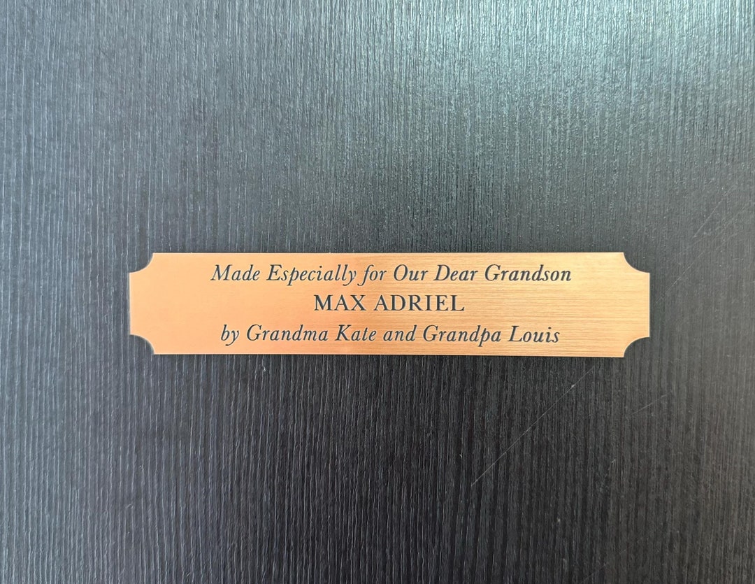 Engraved 5”x 1” Notched Copper Plate W/ Adhesive Back ~ Name Plates ...