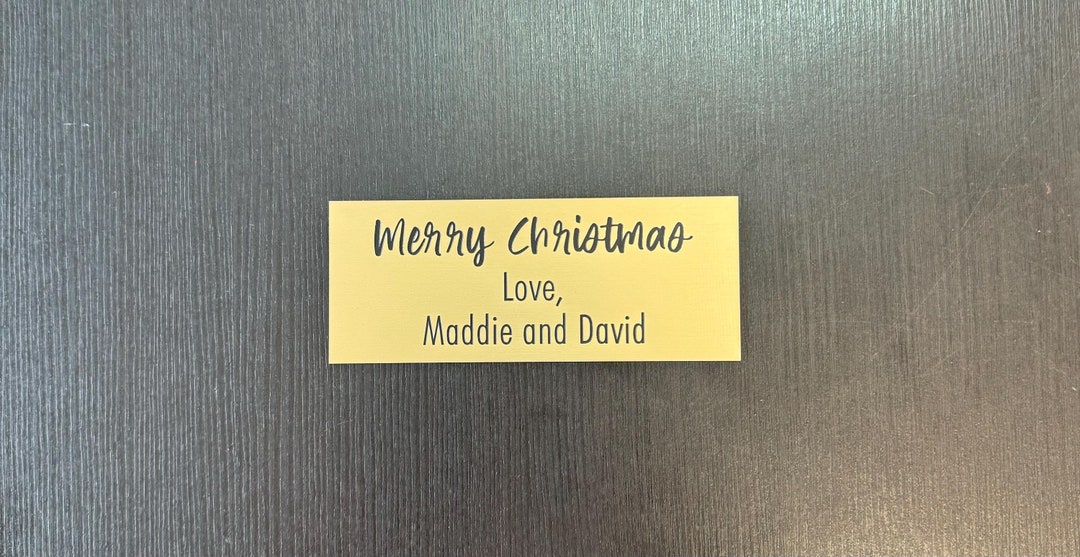 Laser Engraved 5" X 2" Gold Plate W/square Corners and Adhesive Backing ...