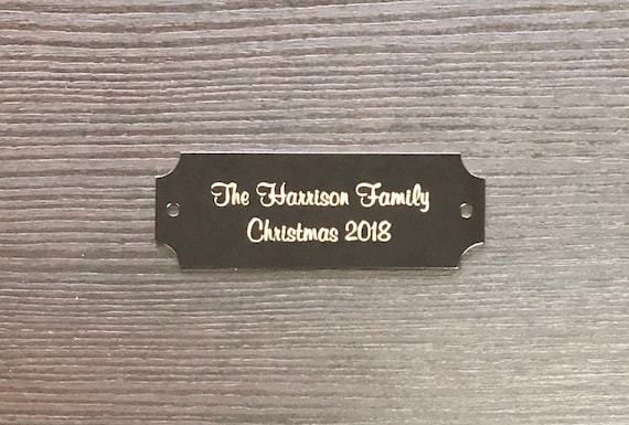 Personalized 2.5 X 1 Black Brass Plate W/ Notched | Etsy