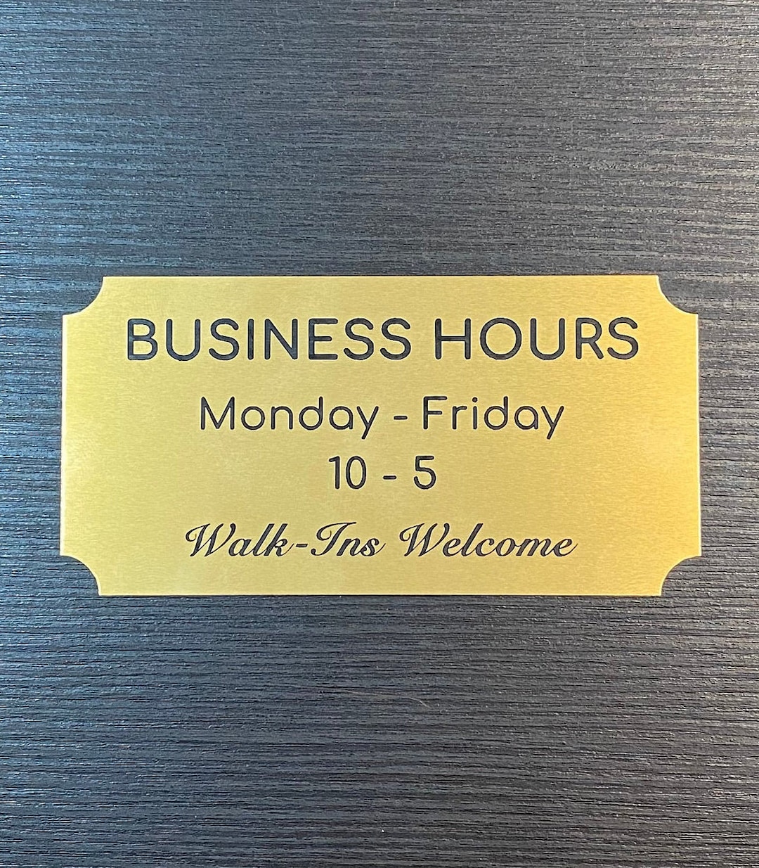 Custom Engraved 4” X 2” Gold Metal Plate W/ Notched Corners, Plaque for ...