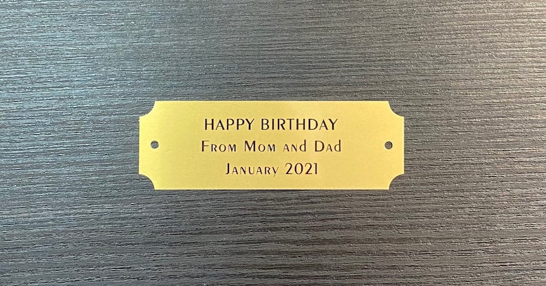 Custom Engraved 3x1 Gold Metal Plate W/ Notched Corners and - Etsy