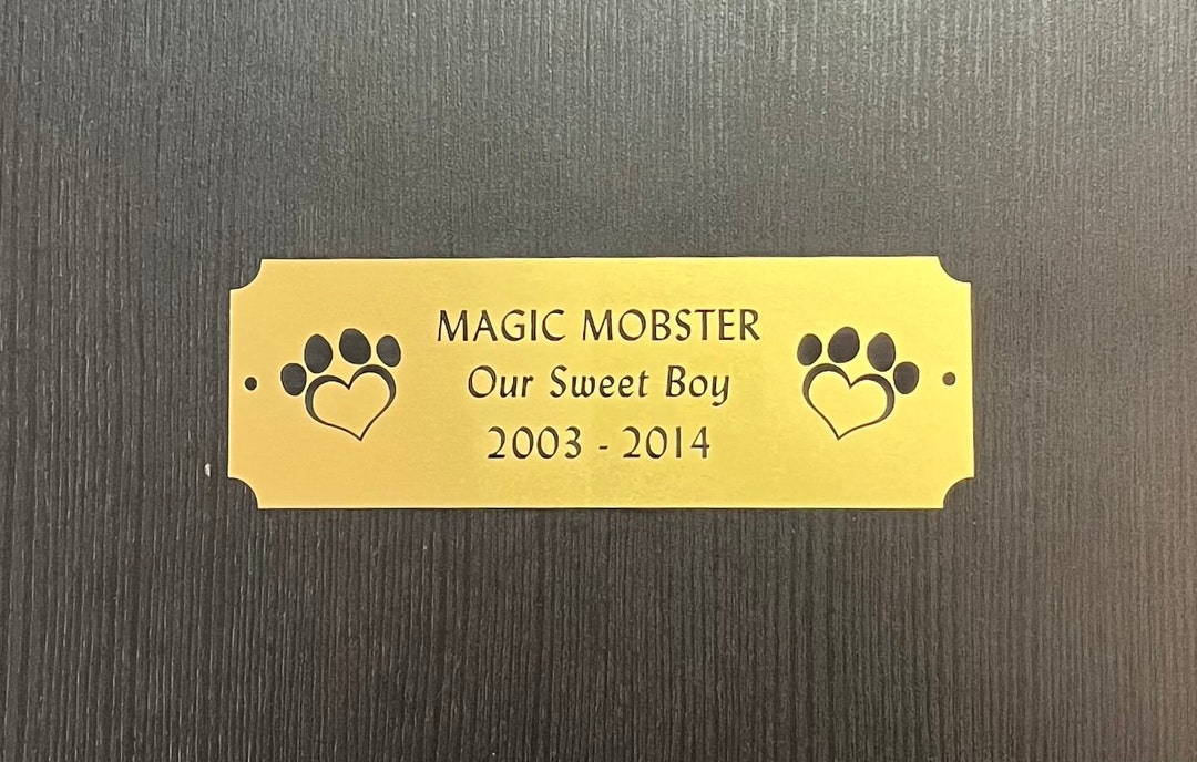Custom Laser Engraved 6" X 2" Gold Metal Plate W/notched Corners and ...