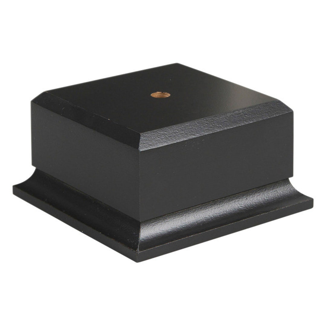 Matte Black Wood Base Display 2 1/8" H X 4" W for Urn, Cup, Vase ...