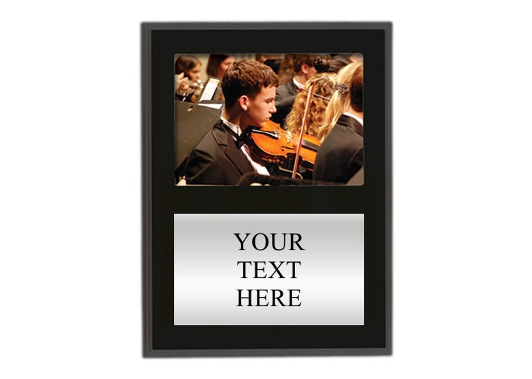 Matte Black Slide-in Photo Plaque for Wedding, Retirement, Recital ...