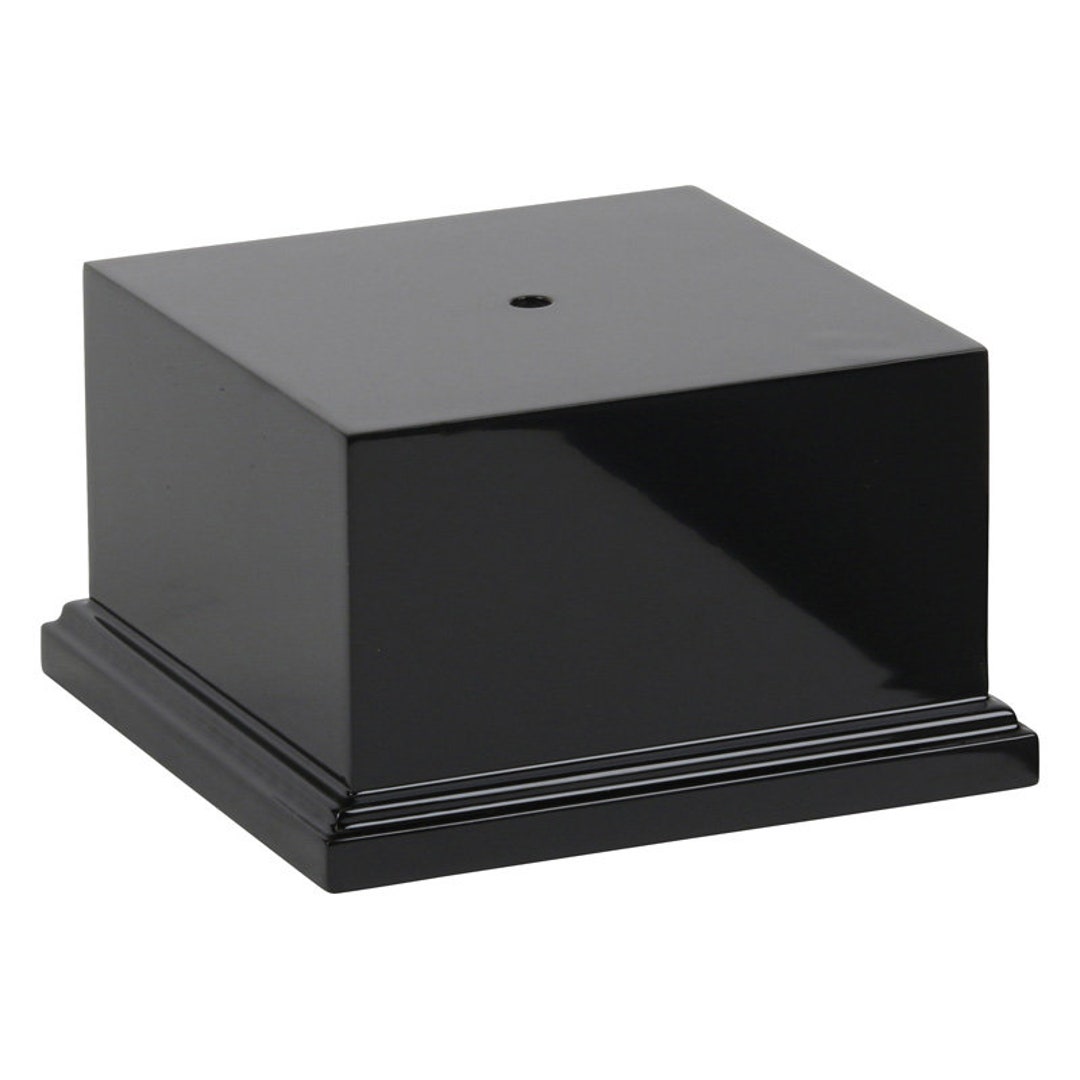 4 H X 6 3/4 W High Gloss Black Base for Urn, Cup, Vase, Perpetual Award ...