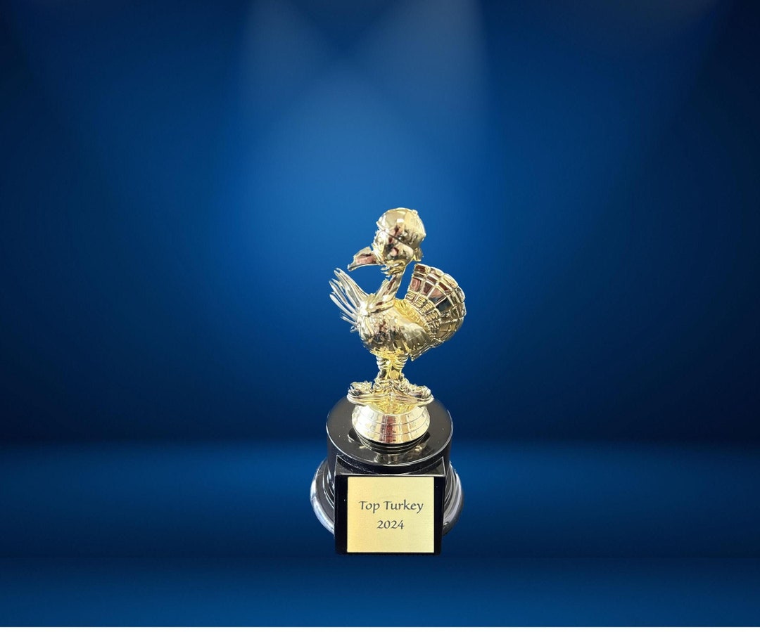 6" Comical Turkey Trophy – Thanksgiving Award - Custom Engraved Plate ...