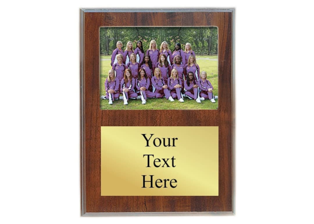 Cherry-finish Slide-in Photo Plaque for Wedding, Retirement, Recital ...