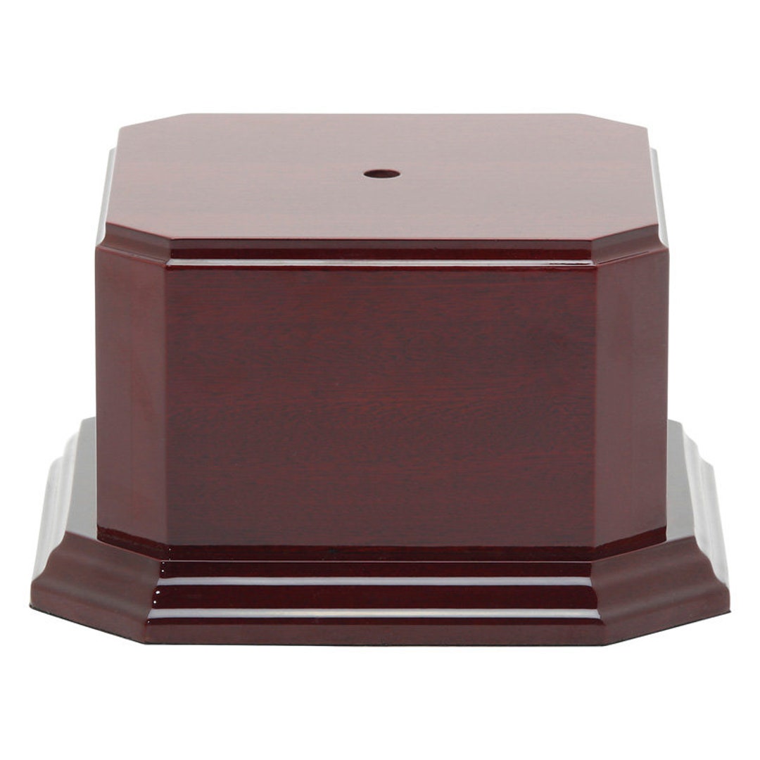 High Gloss Rosewood Base Display 3 3/4" H X 6 3/4" W for Urn, Cup, Vase ...