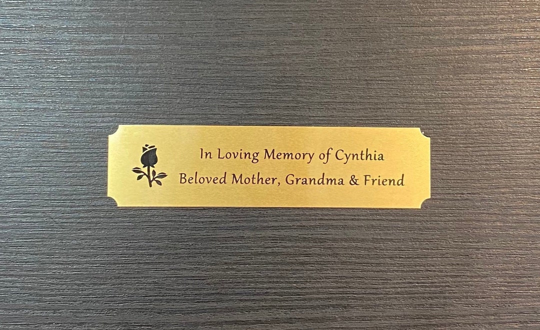 Custom Laser Engraved 4” X 1” Gold Metal Plate With Notched Corners ...