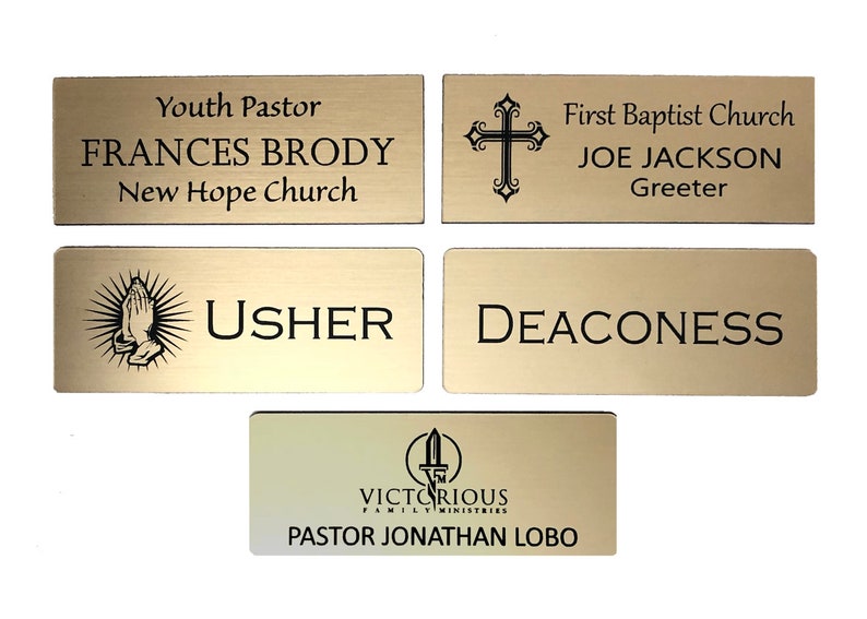 Christian Church Name Badge With Magnet – 3" X 1 1 /4"- Custom-engraved ...