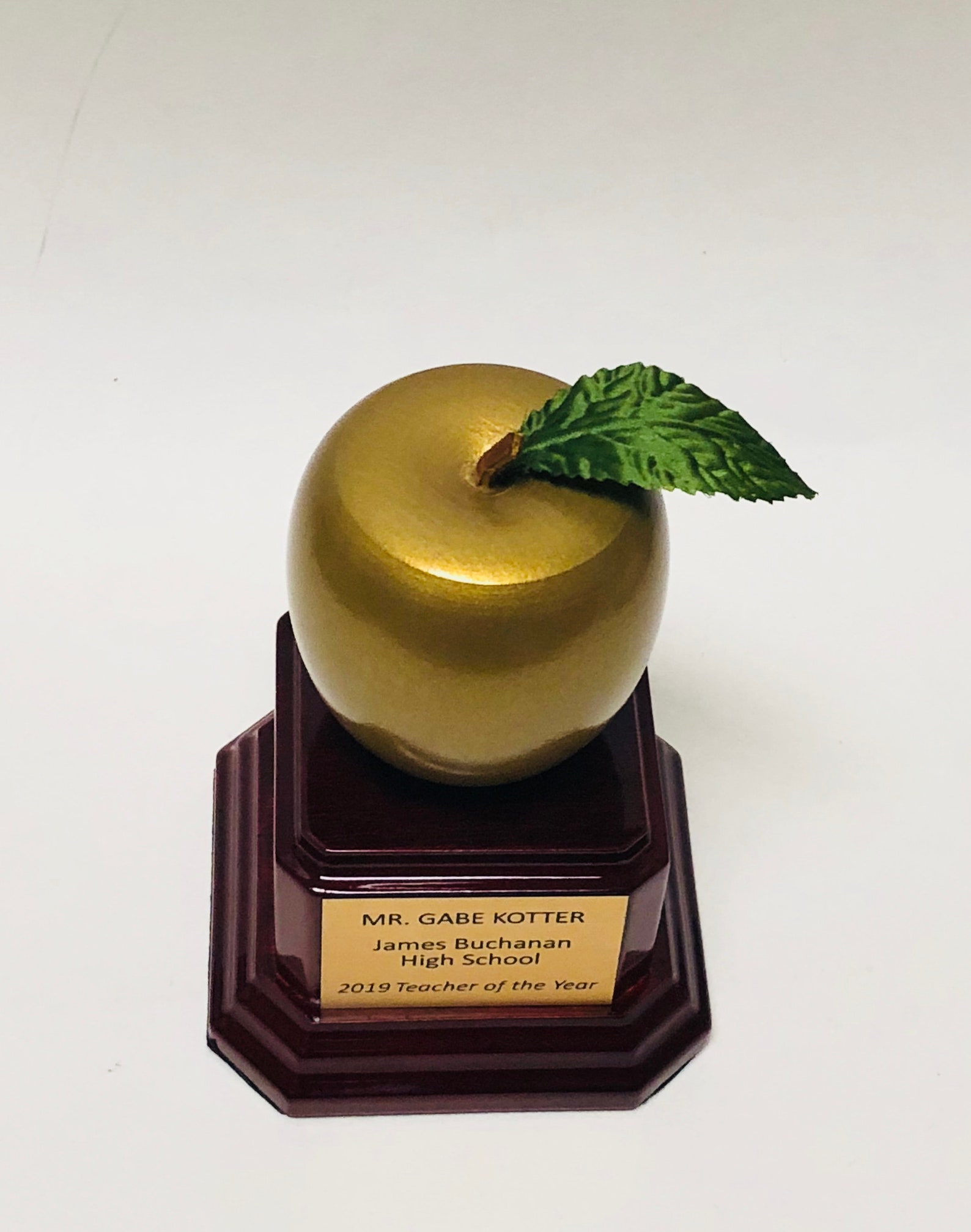 6 Golden Apple Award Custom Engraved Plate Included - Etsy