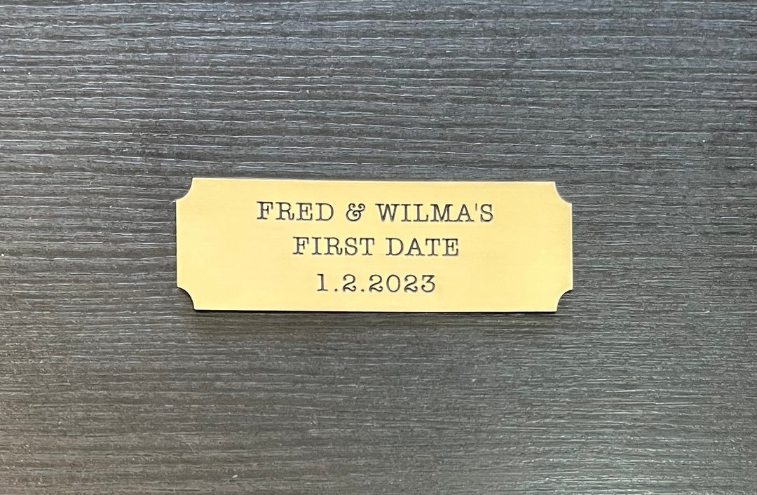 Laser Engraved 3" X 1" Gold Plate W/notched Corners and Adhesive ...