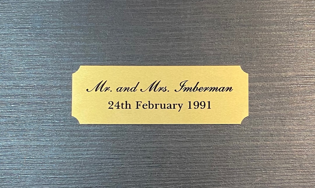 Custom Laser Engraved 3”x 1” Gold Metal Plate W/ Notches for Name ...