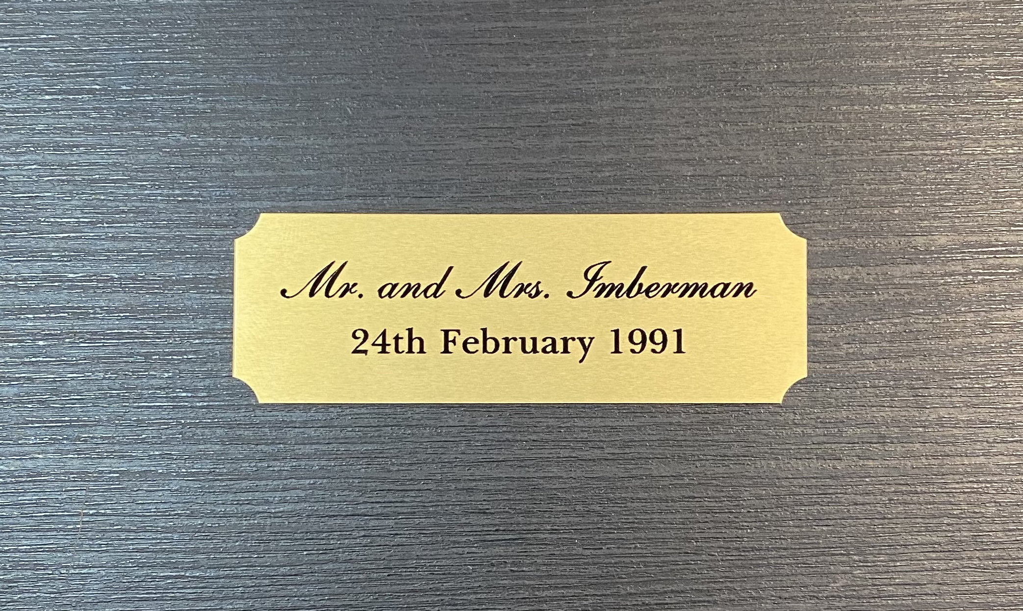 Custom Laser Engraved 3”x 1” Gold Metal Plate W/ Notches for Name ...