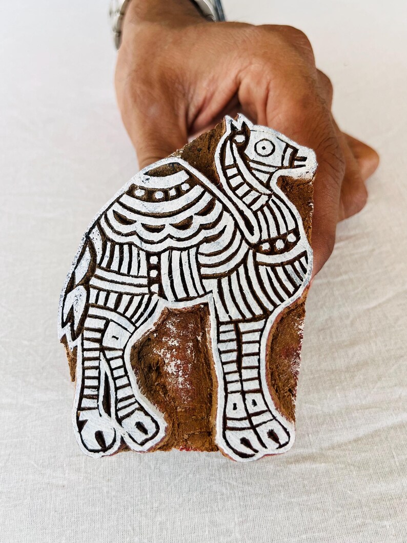 Hand-carved Sheesham Wood Camel Stamp: Rajasthani Textile Block - Etsy