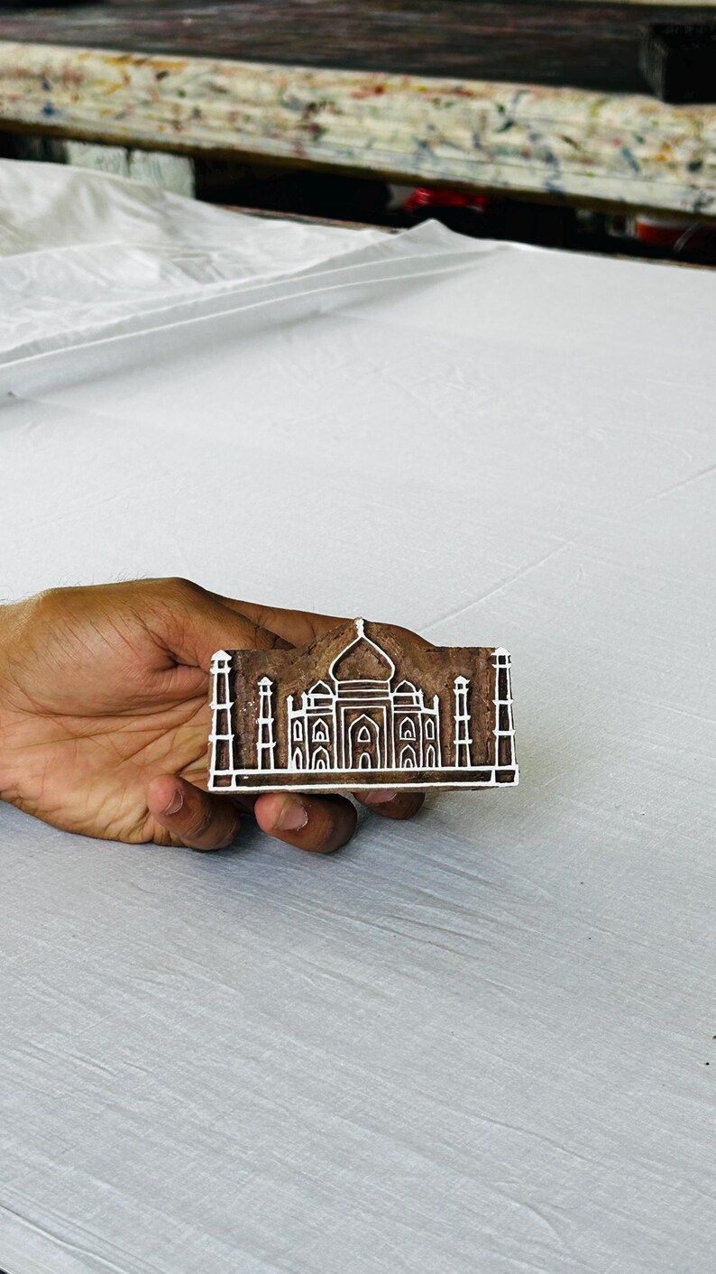 Hand-carved Taj Mahal Wood Block Stamp: Indian Textile Print - Etsy