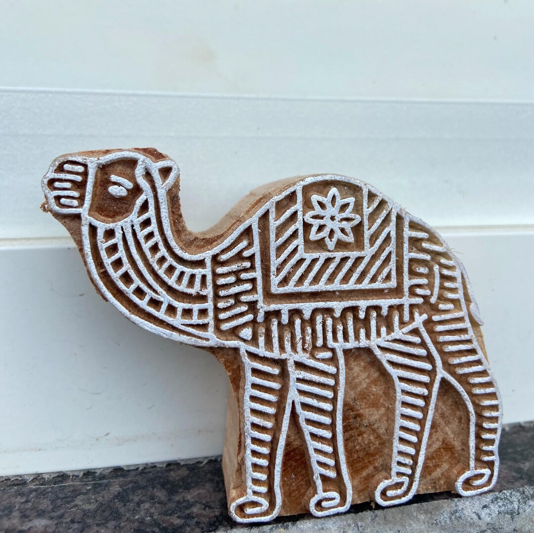 Handcarved Sheesham Wood Camel Stamp: Rajasthani Block Printing - Etsy