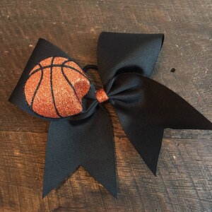 Basketball Cheer Bow Black Personalized - Etsy